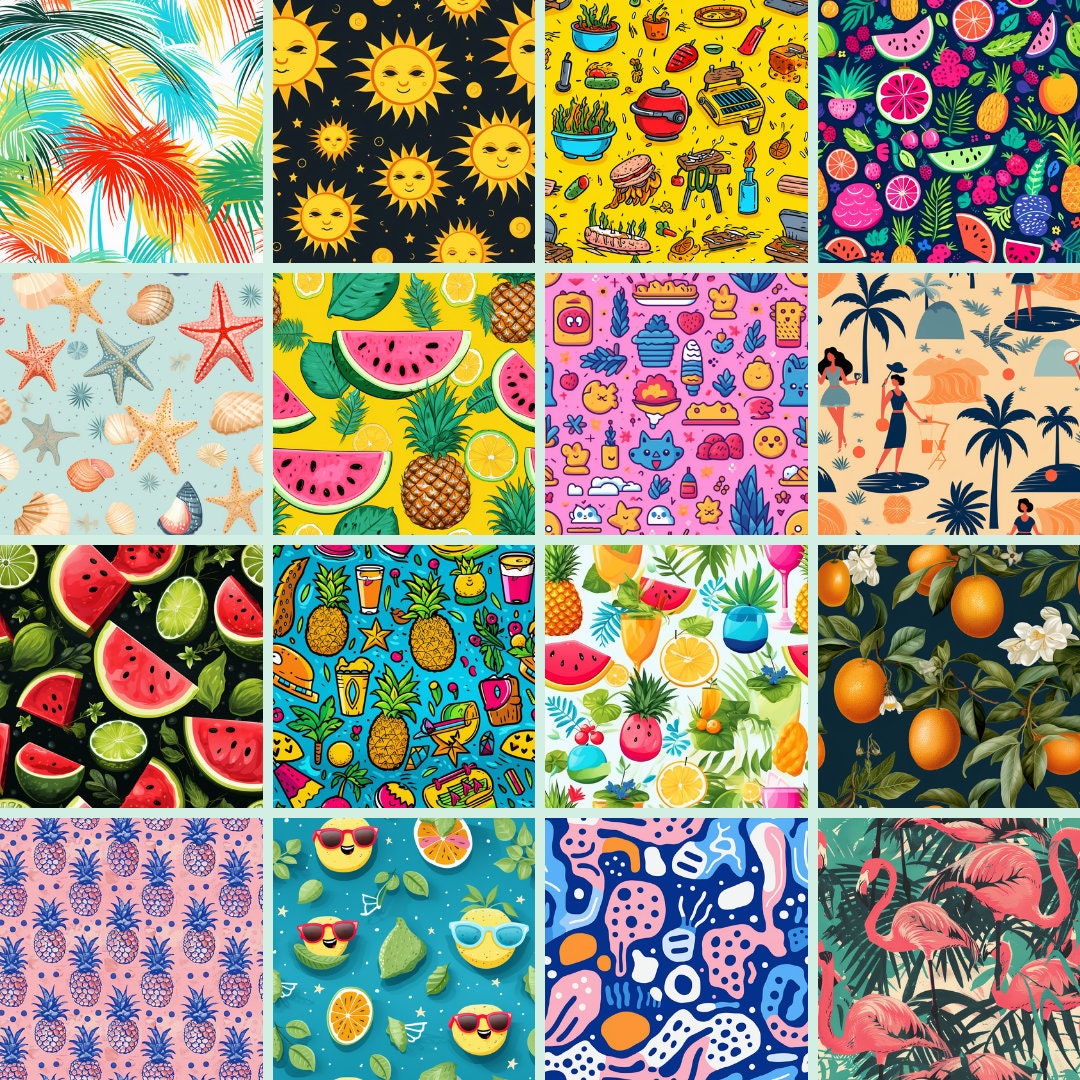 250 Summer Inspired Patterns - Summer Patterns - Wallpaper - Seamless ...