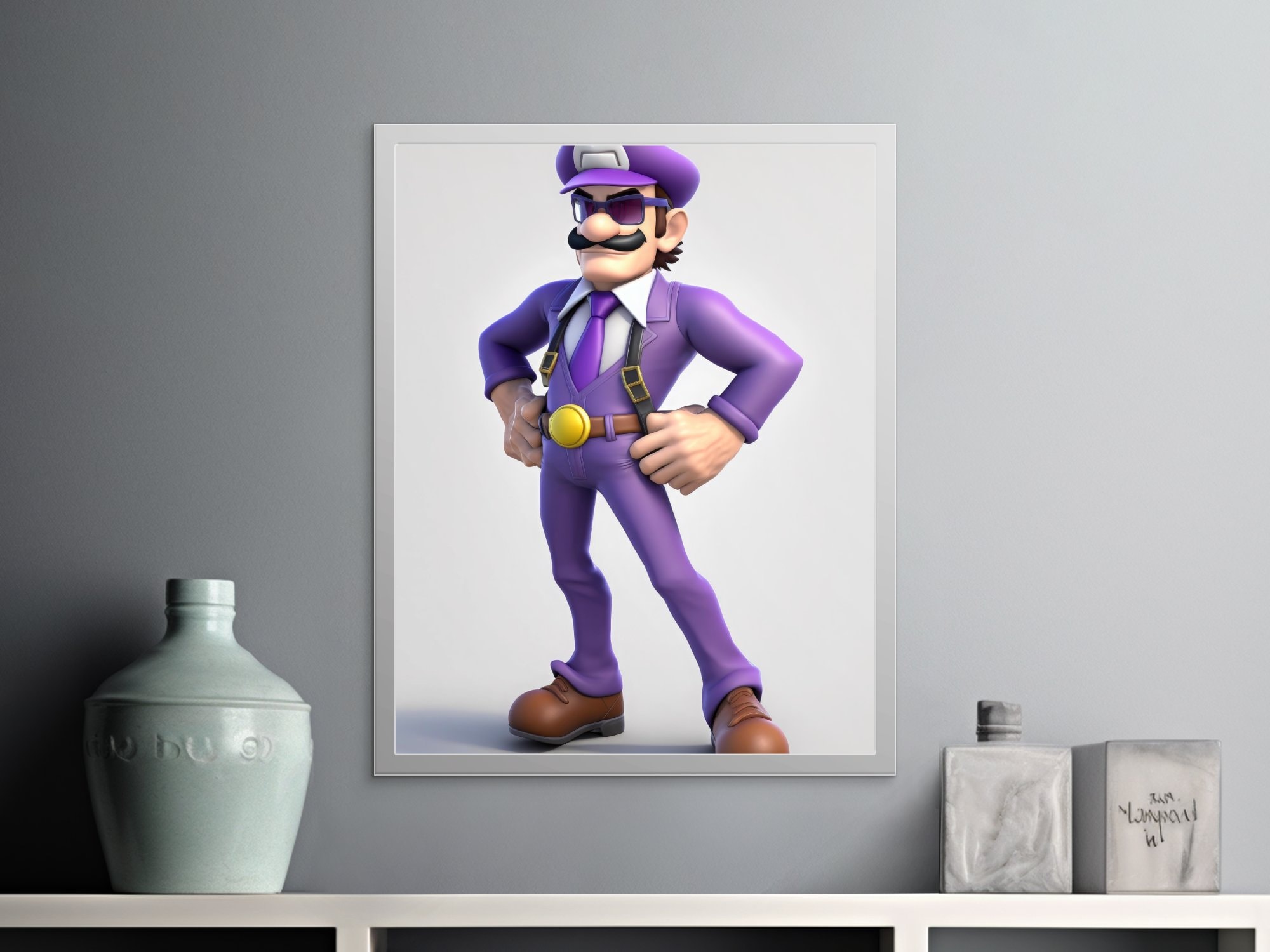 Waluigi Wall Art Waluigi Print Printable Wall Art Digital Download High ...