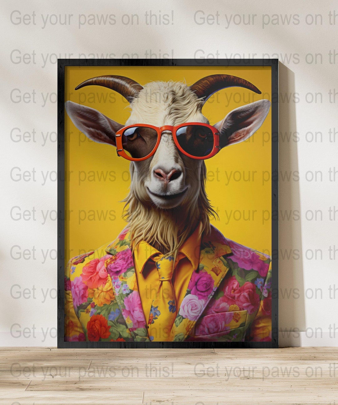 Goat Print - Goat Dressed as Human Poster - Animal Wall Art - Digital ...