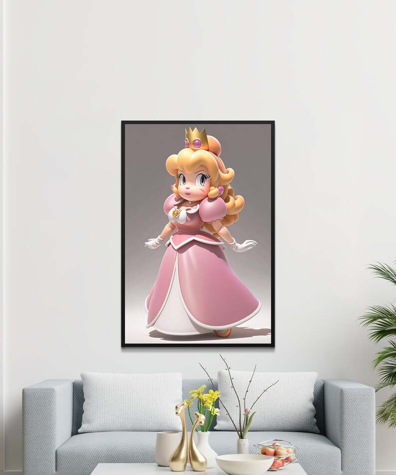 Princess Peach Wall Art - Princess Peach Print - Printable Wall Art ...