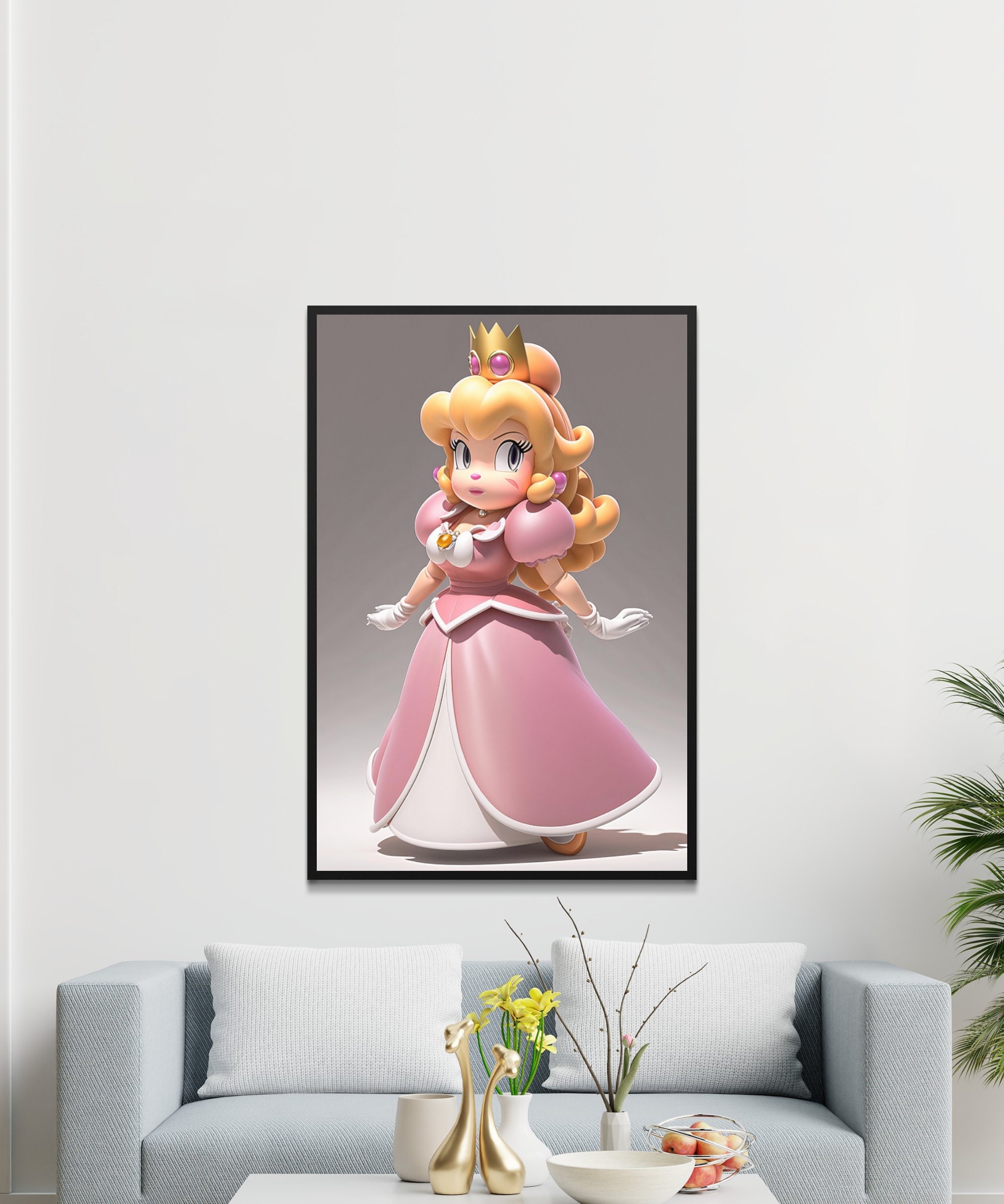 Princess Peach Wall Art Princess Peach Print Printable Wall Art Digital ...