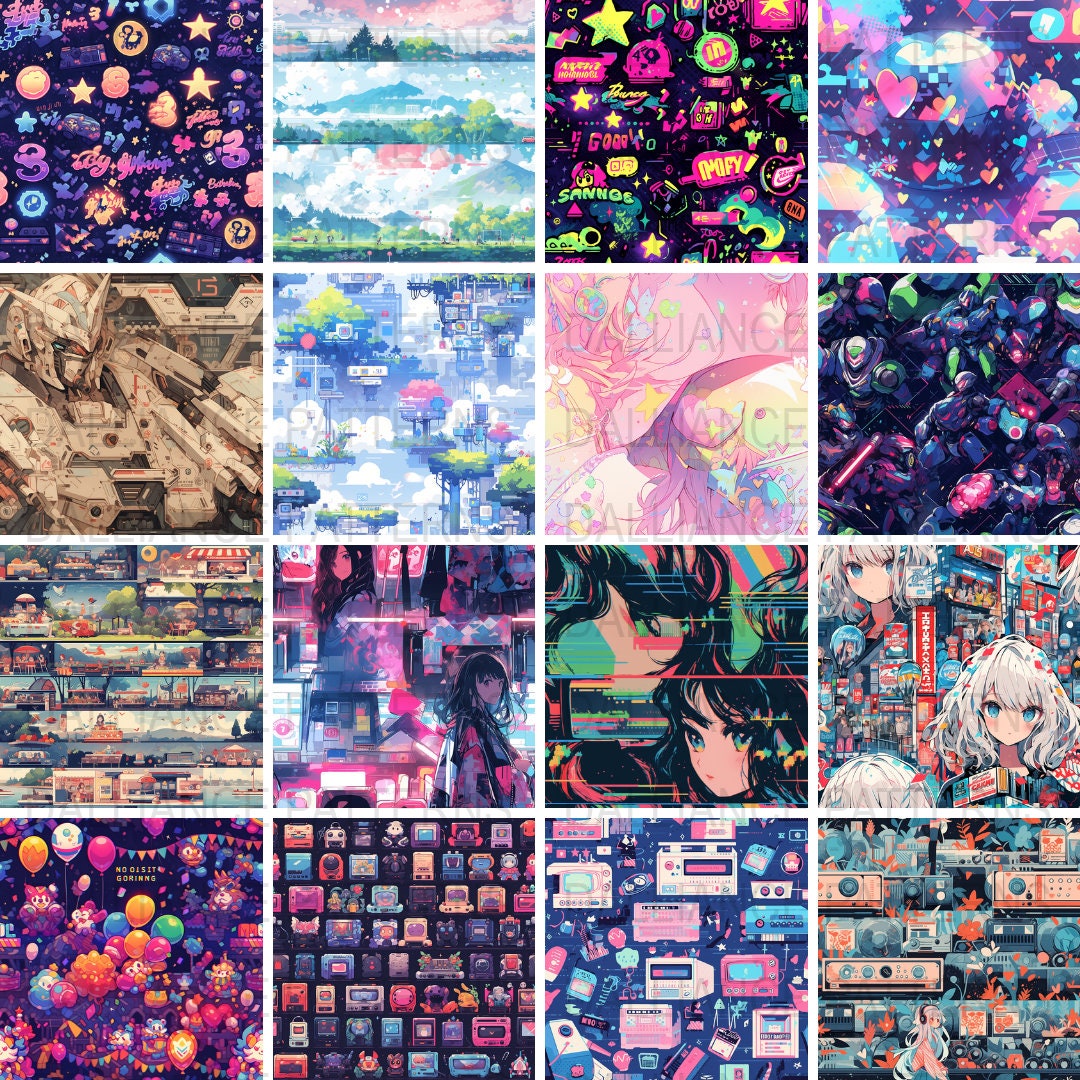 100 Retro Anime Patterns Anime Patterns Anime Wallpaper Seamless ...