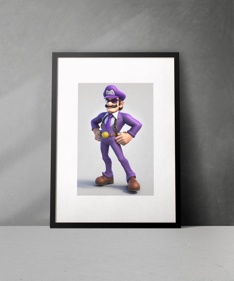 Waluigi Wall Art - Waluigi Print - Printable Wall Art - Digital ...