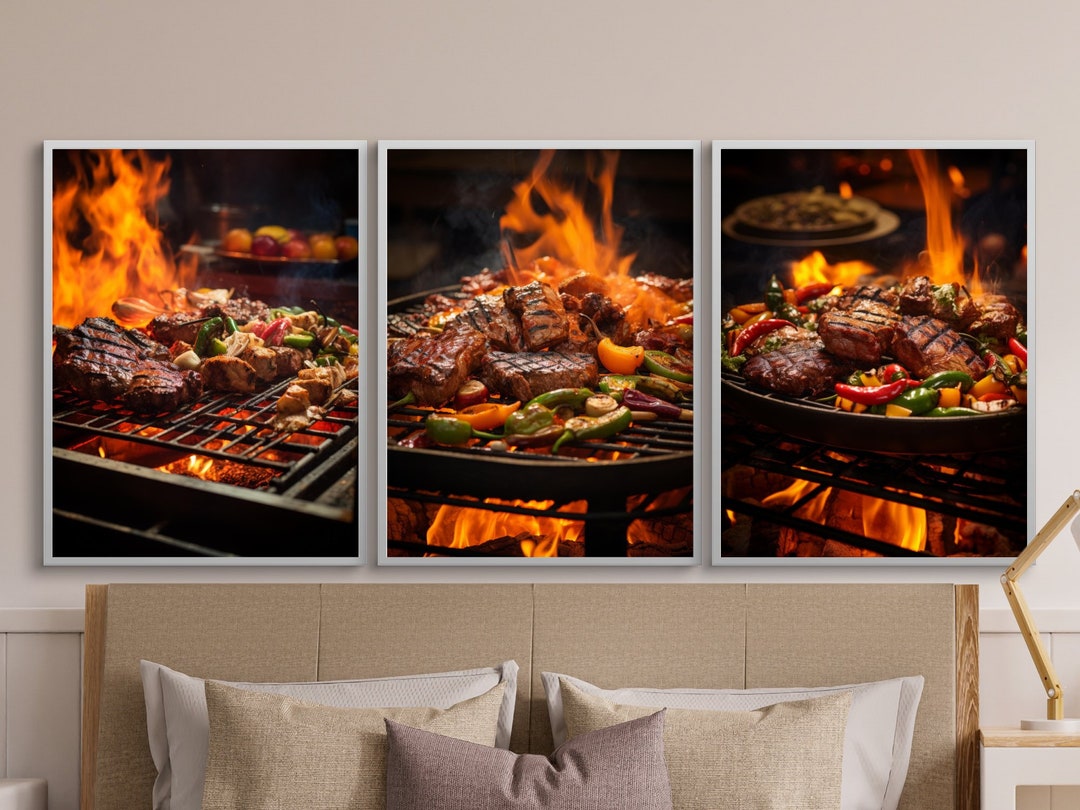 3 Steak Wall Prints Food Print Printable Wall Art Food Poster Digital ...