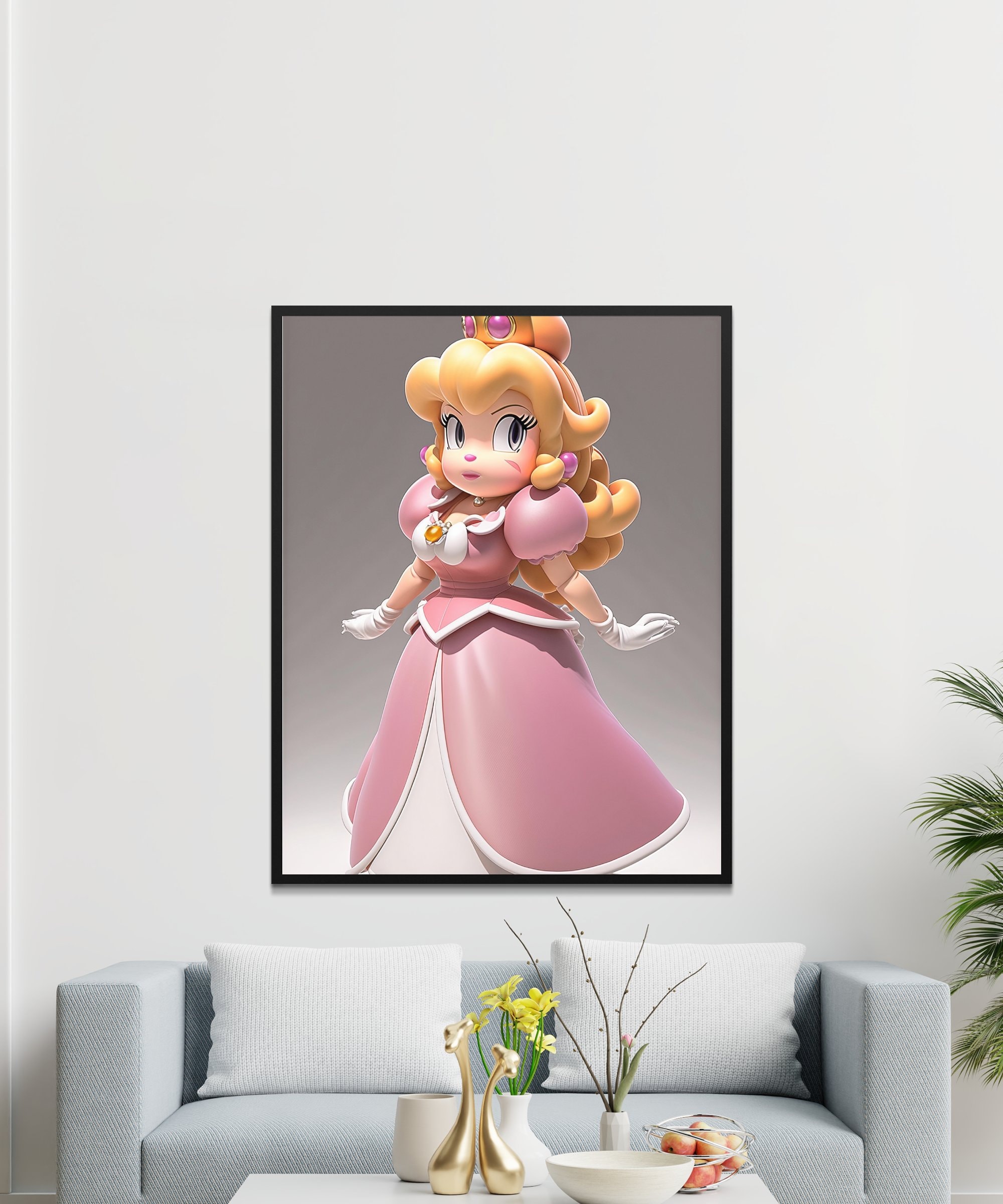 Princess Peach Wall Art Princess Peach Print Printable Wall Art Digital ...