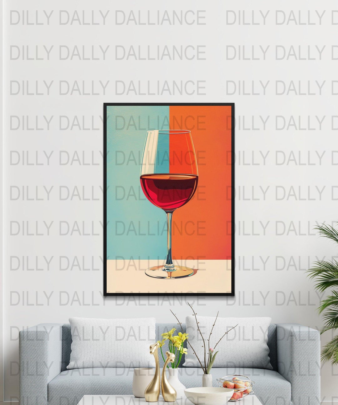 Red Wine Poster - Red Wine Print - Kitchen Wall Art - Digital Download ...