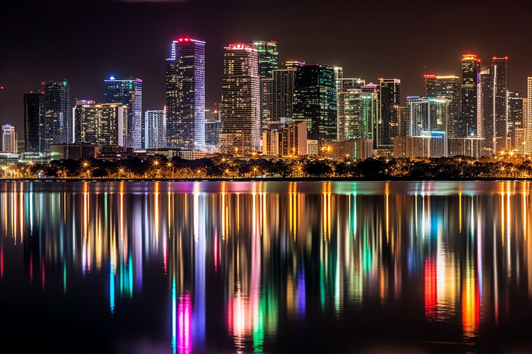 Miami Poster - Miami Print - Miami Wall Art - Miami Photo - Digital ...