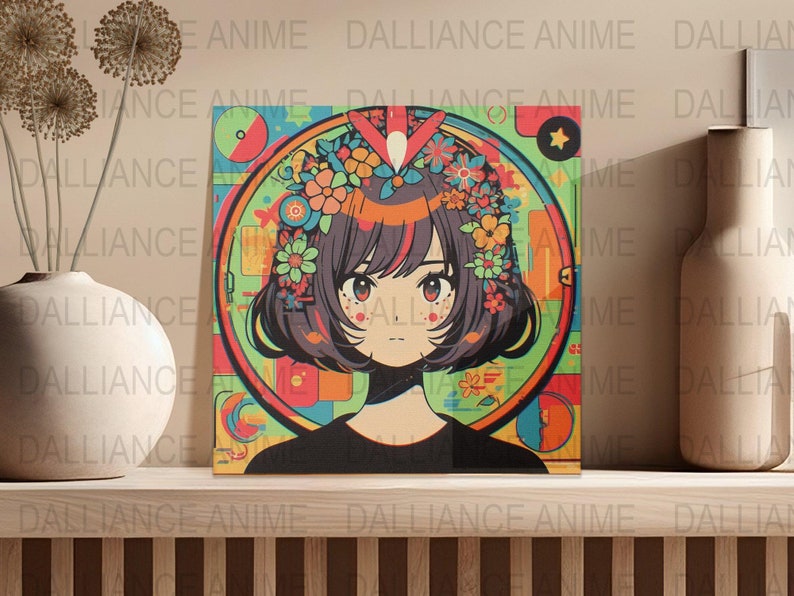 1960s Anime Girl Art Print: Kyoto Animation Inspired (digital Download ...