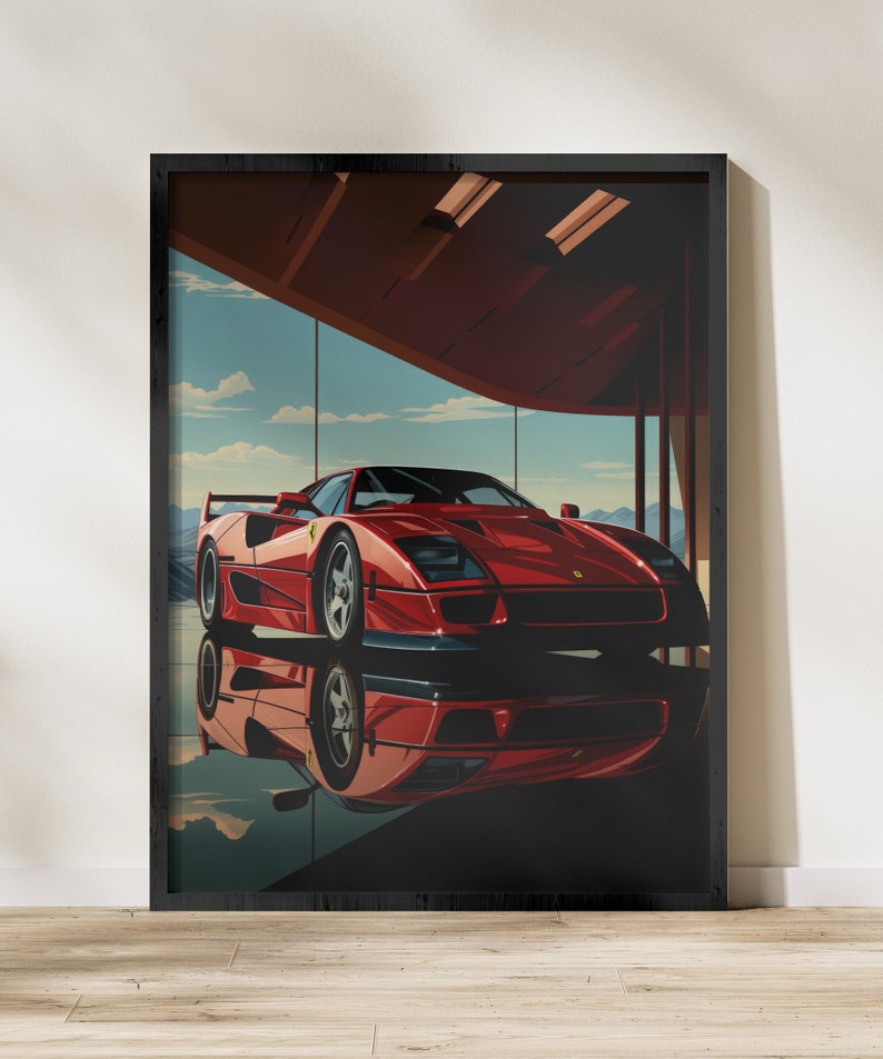 Ferrari F40 Wall Art - Car Poster - Printable Wall Art - Digital ...