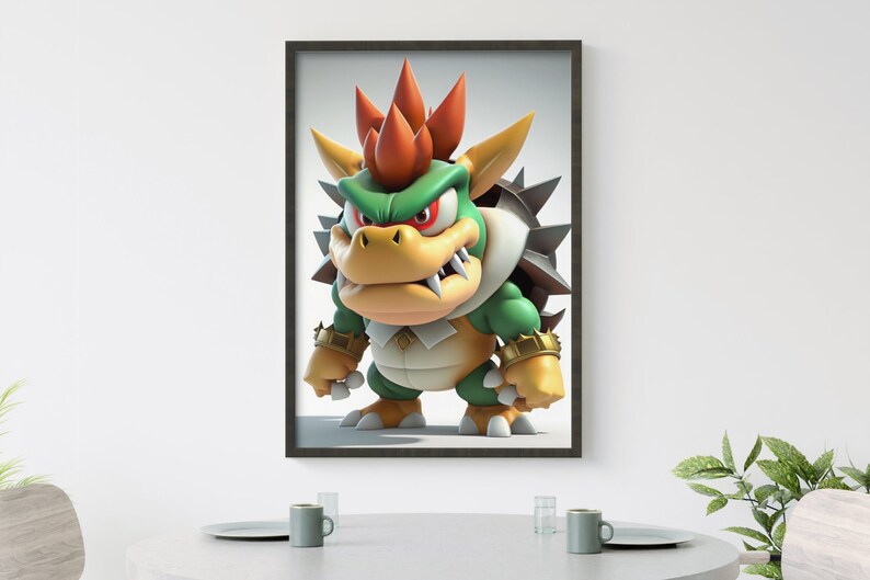 Bowser Wall Art - Bowser Print - Printable Wall Art - Digital Download ...