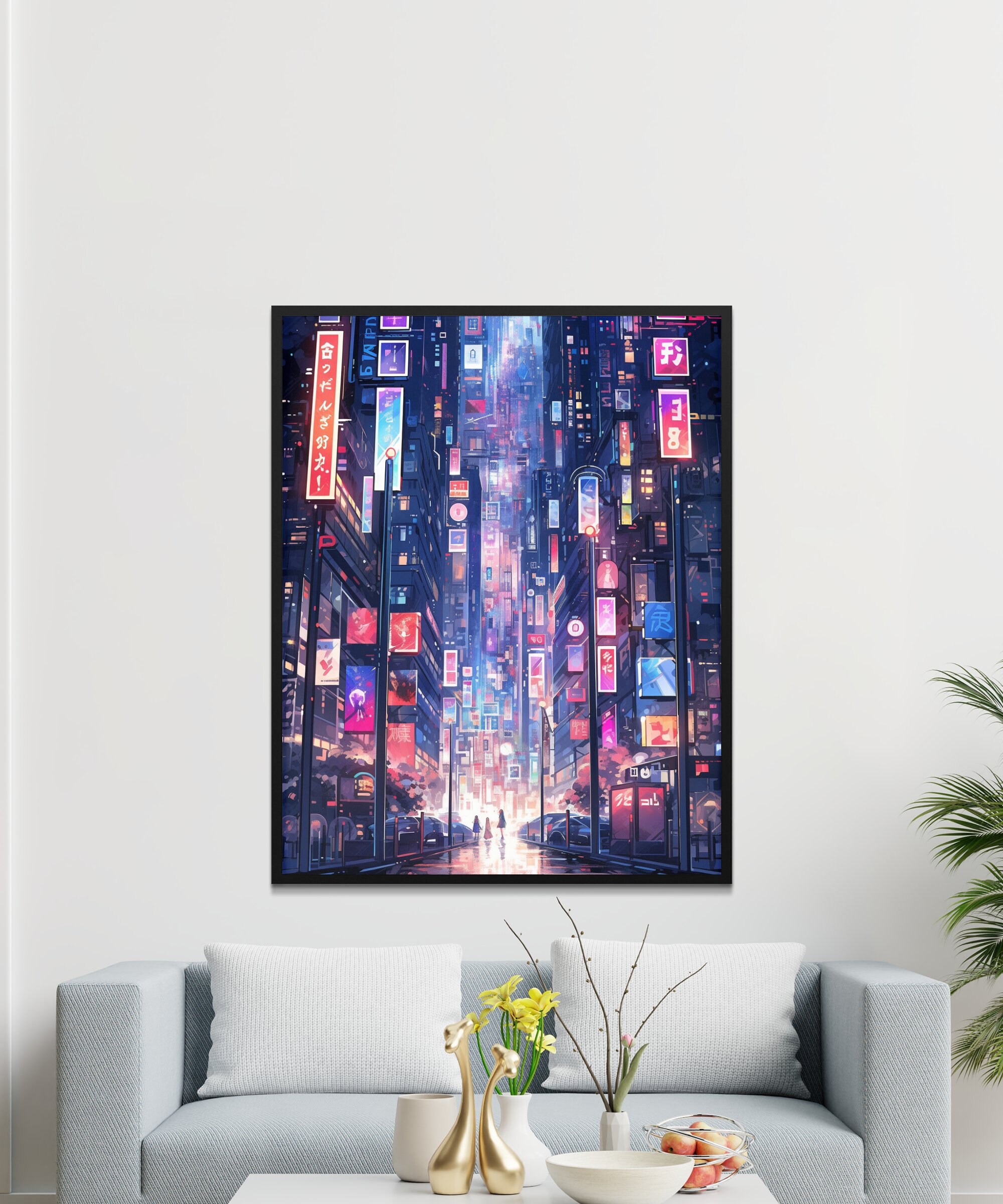 Anime Neon Alley - Anime Wall Art - Anime Print - Printable Wall Art ...