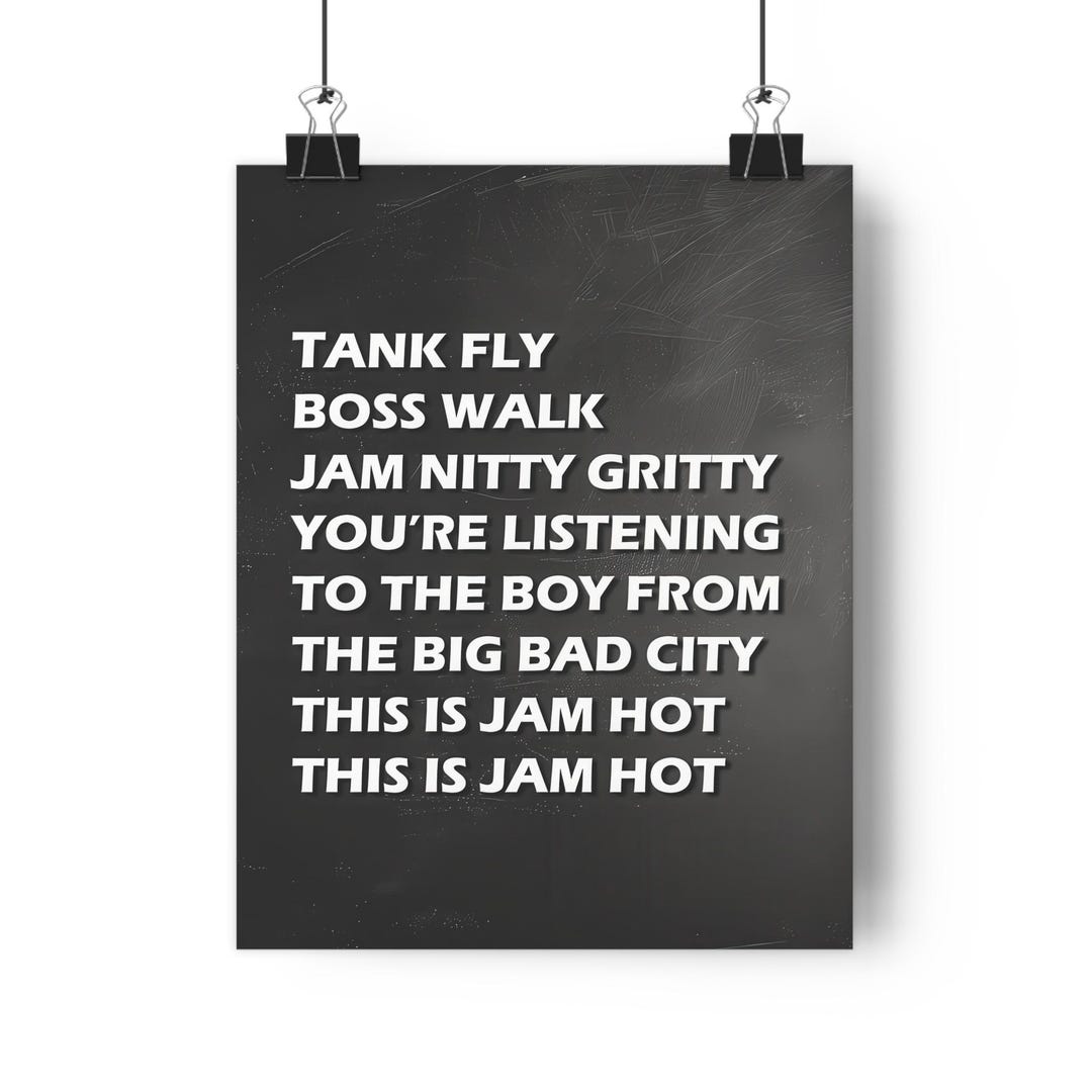 Tank Fly Boss Walk Lyrics Poster: 90s Music Art Print - Etsy