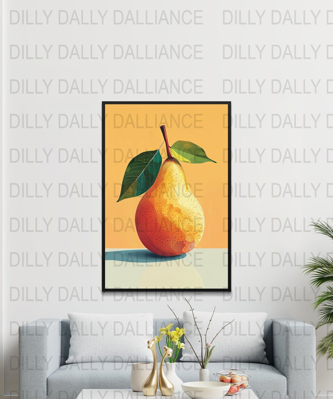 Pear Poster - Pear Print - Kitchen Wall Art - Digital Download - High ...