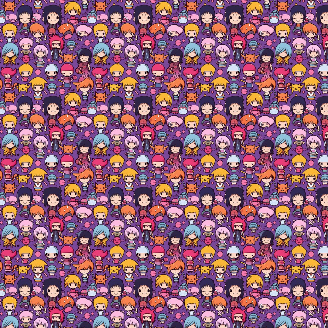 700+ Anime Patterns - Seamless Patterns - Anime Digital Paper - Digital ...