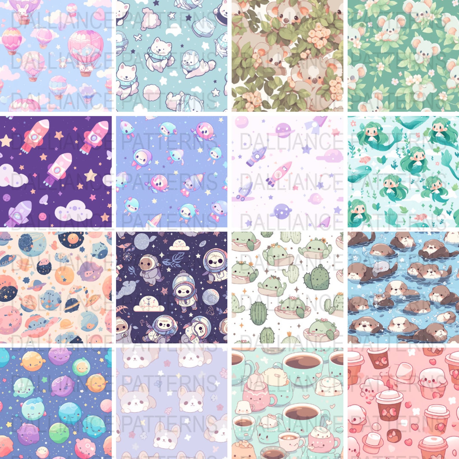 350 Kawaii Patterns - Kawaii Patterns - Wallpaper - Seamless Patterns ...