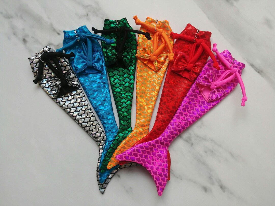 Set of 2 Doll Mermaid Tail Sets in Rainbow Colors for 11.5" Fashion ...