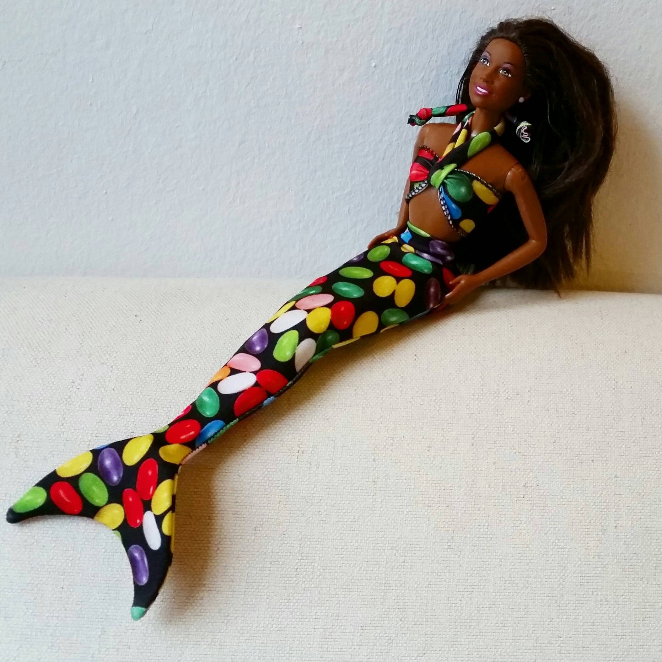 New Mermaid tail and top set for a barbie doll in jellybean | Etsy