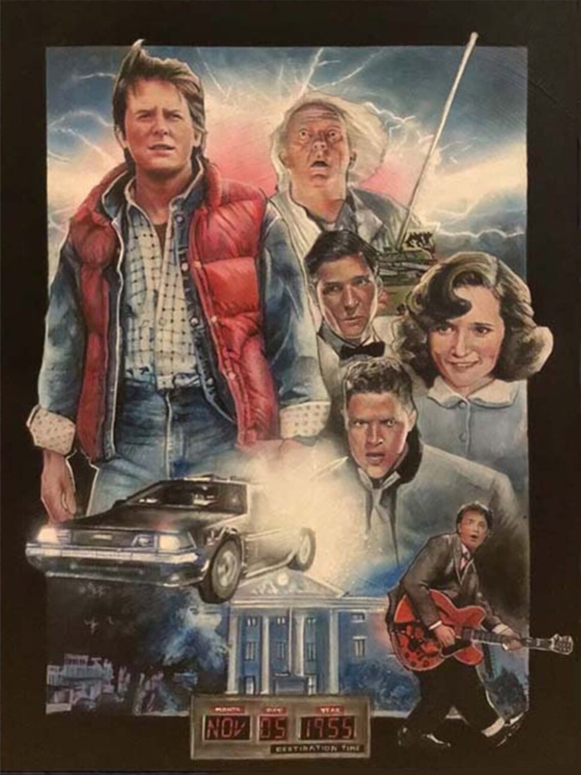 Back to the Future ORIGINAL PAINTING ART 15'' X - Etsy