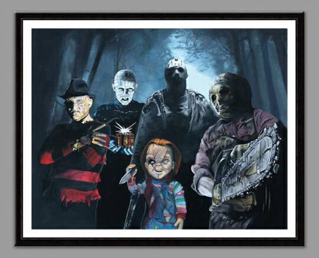 80's Horror Movie Villain Reunion - 11'' X 14'' Digital Print of ...