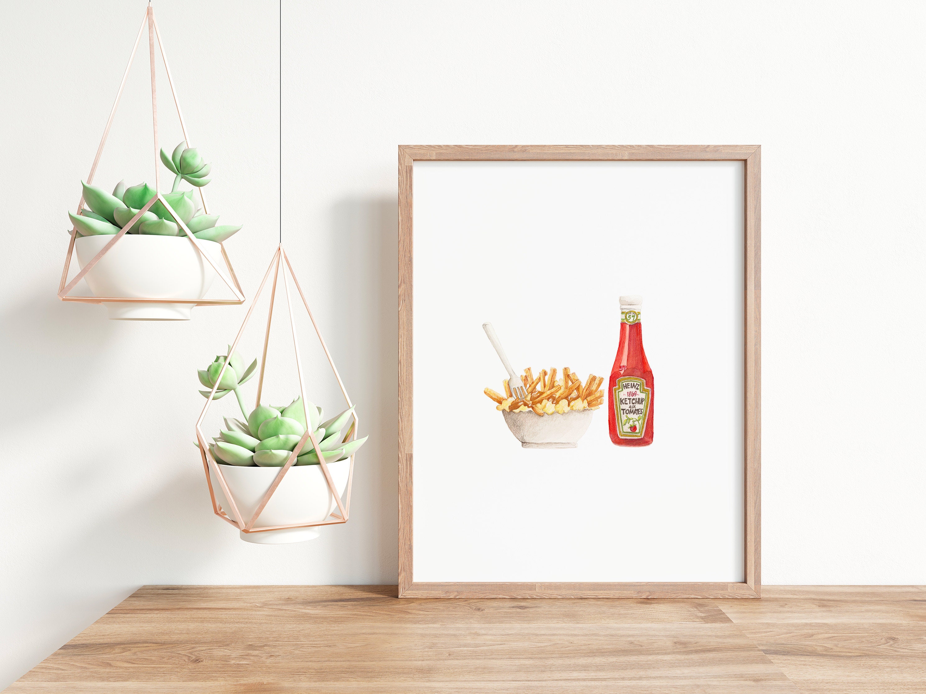 Poutine and Ketchup Bottle Realistic Illustration Poster, A4 - Etsy