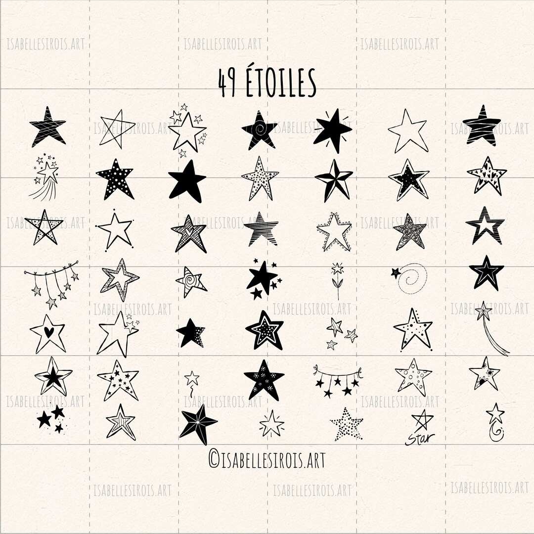 Stars Bundle to Download Svg, Hand Stars Jpg, Doodle Stars Pdf, Stars ...