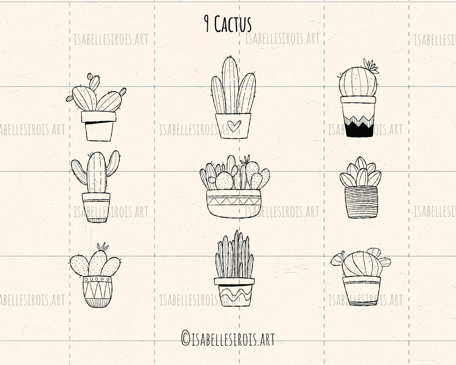 Cacti Bundle to Download Svg, Hand Drawn Cacti Jpg, Doodle Cacti Pdf ...