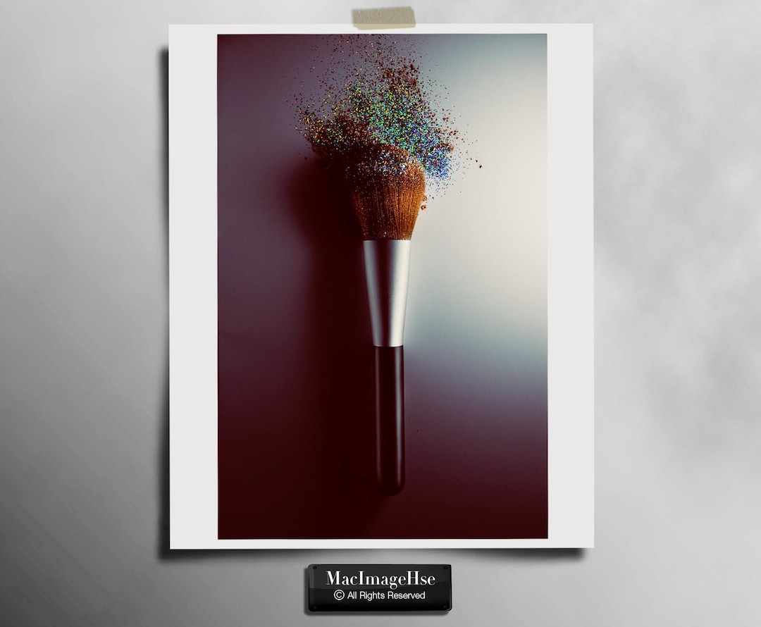 Makeup Brush Art Print | Blusher Powder Explosion Photography | Beauty ...