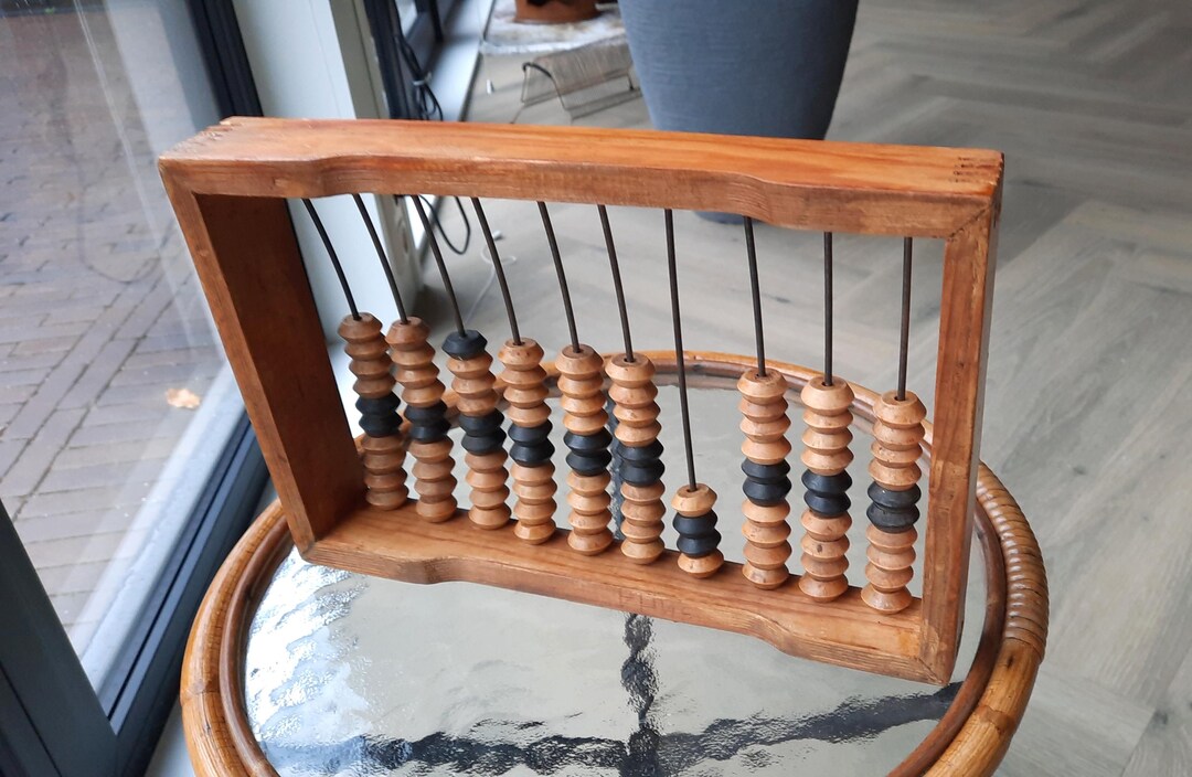 Vintage Small Wooden Counting Frame - Abacus With Metal Bars - 31x21 Cm ...
