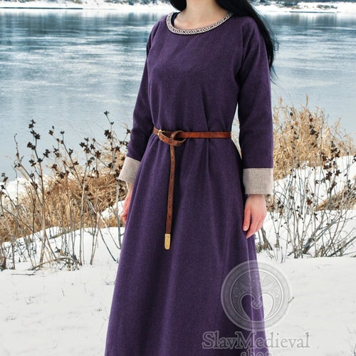 Early Medieval Linen Underdress With Linen Hems and Woven Trim - Etsy