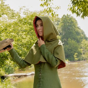 Early Medieval Bocksten Wide Warm Wool Hood With Linen Lining for ...