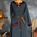 Early Medieval Wide Warm Wool Dress With Natural Silk Hems for Viking ...