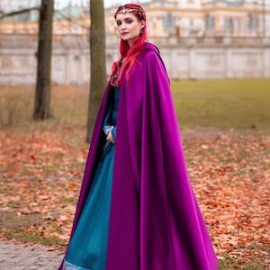 Medieval Renaissance Faire Elf Medium-weight Cotton Satin Wide Hooded ...