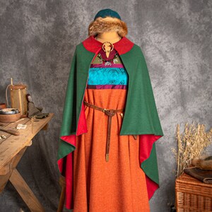 FREJA | Early Medieval Costume Set With Wide Linen Dress, Wool and ...