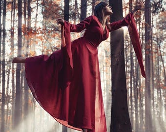 Melisandre Costume - Red Cloak - Cosplay Sorceress Medieval Dress - Etsy