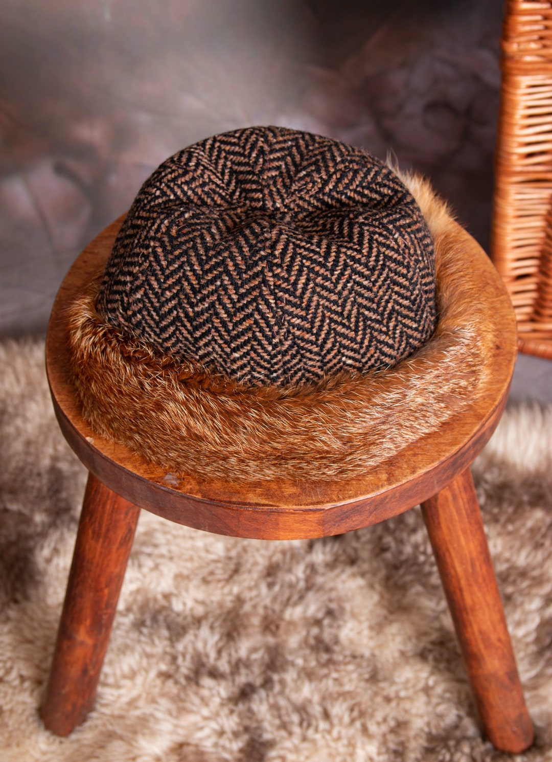 Early Medieval Birka Large Herringbone Twill Wool Round Hat Trimmed ...