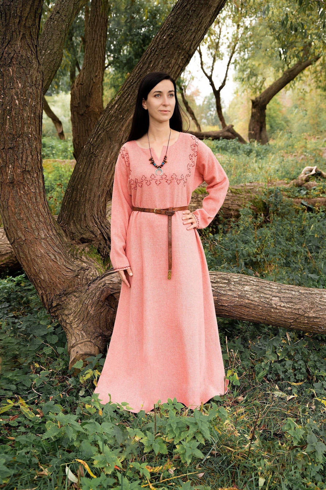 Early Medieval Embroidered Warm Wool Dress T-tunic With Two Wedges ...