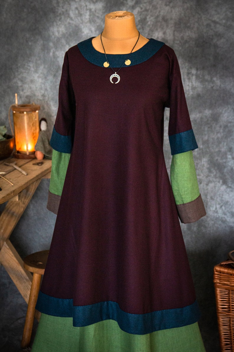 HELGA Early Medieval Costume Set With Linen Dress Wool - Etsy
