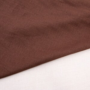 Natural Pure 100% Brown Linen, Flax Brown Fabric 185g/m2 Medium ...
