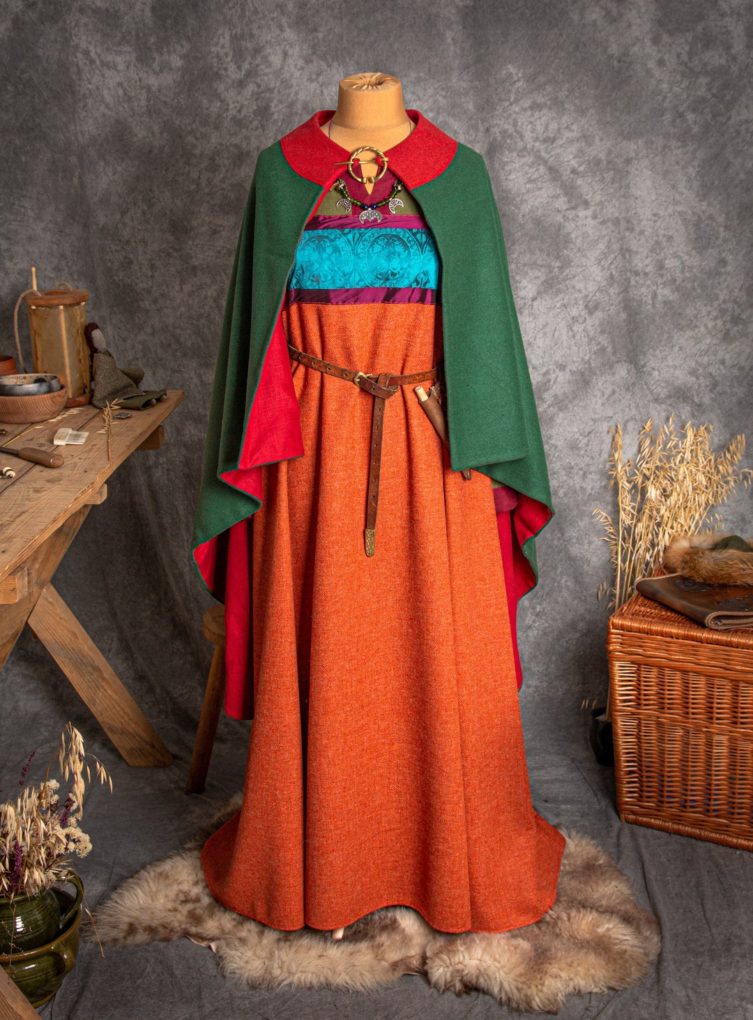 VALKYRIE | Natural Wool, 100% Linen Lining Early Medieval Warm ...