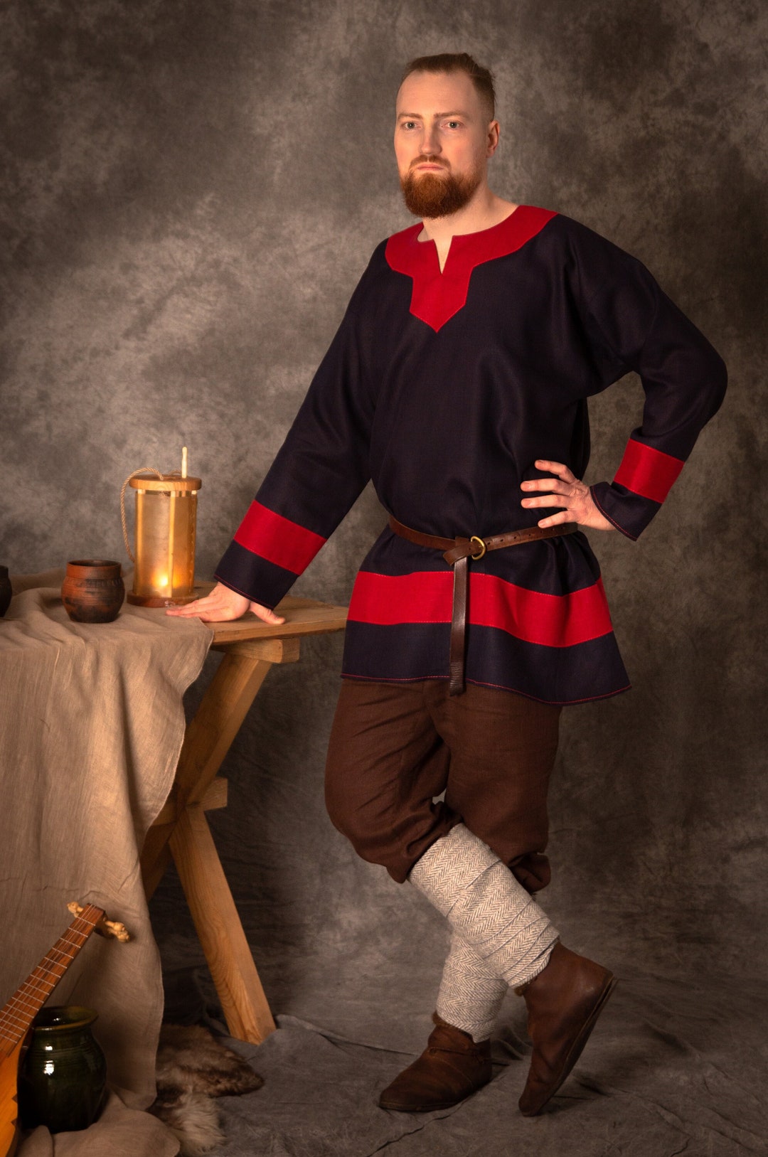 Early Medieval Linen Shirt With Linen Hems for Viking and Slavic Man ...