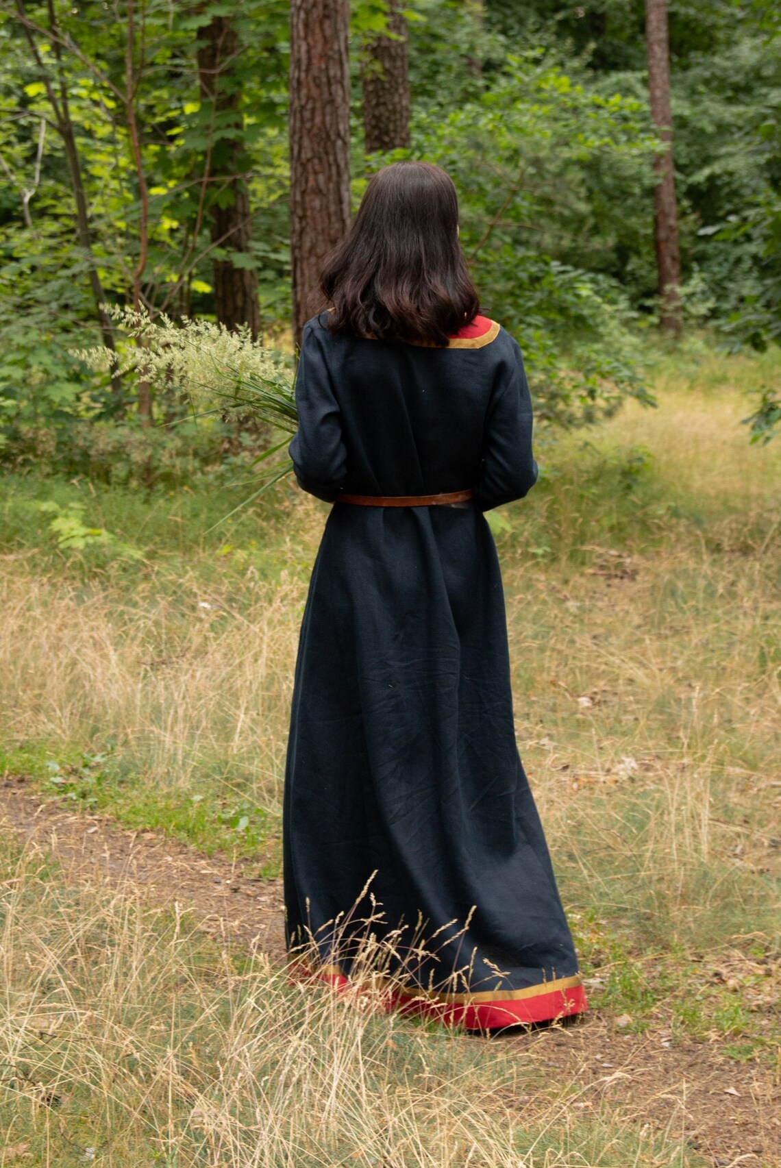 Early Medieval Viking Linen Underdress With Linen and Silk | Etsy