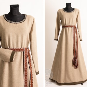 Viking Wool Dress, Medieval Style With Handwoven Trim (custom Sizes and ...