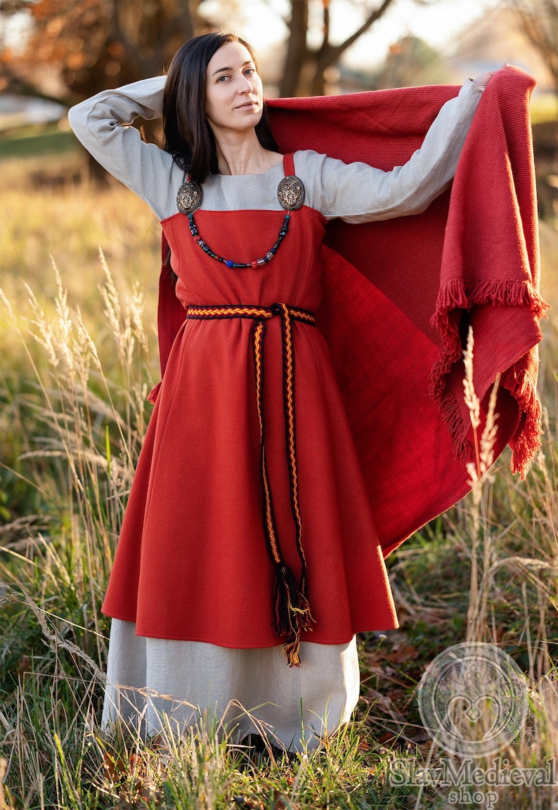 HANDWOVEN & Hand-dyed 100% Wool Early Medieval Rectangular Cloak ...
