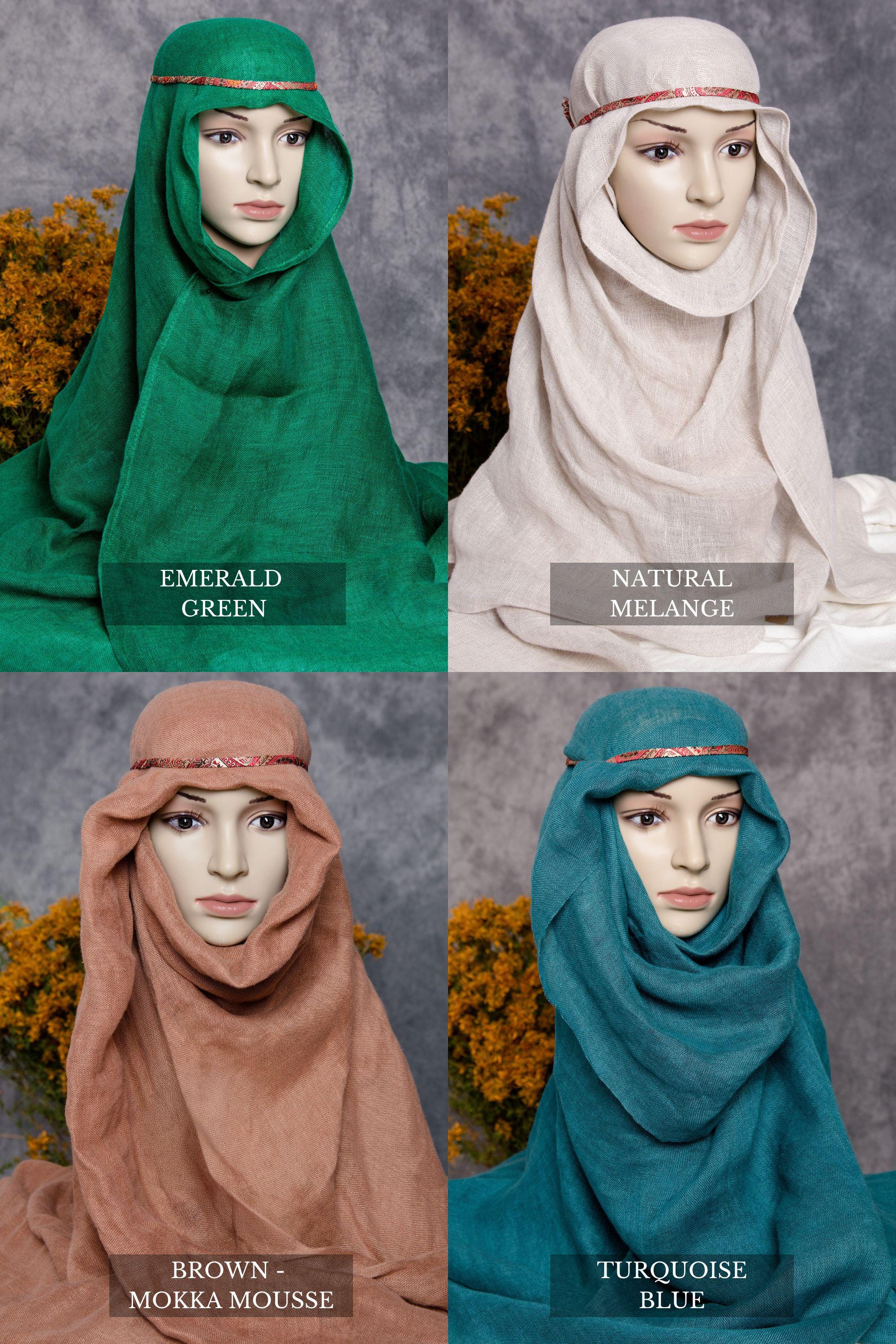 Viking Linen Headscarf, Early Medieval Natural Veil for Slavic and ...