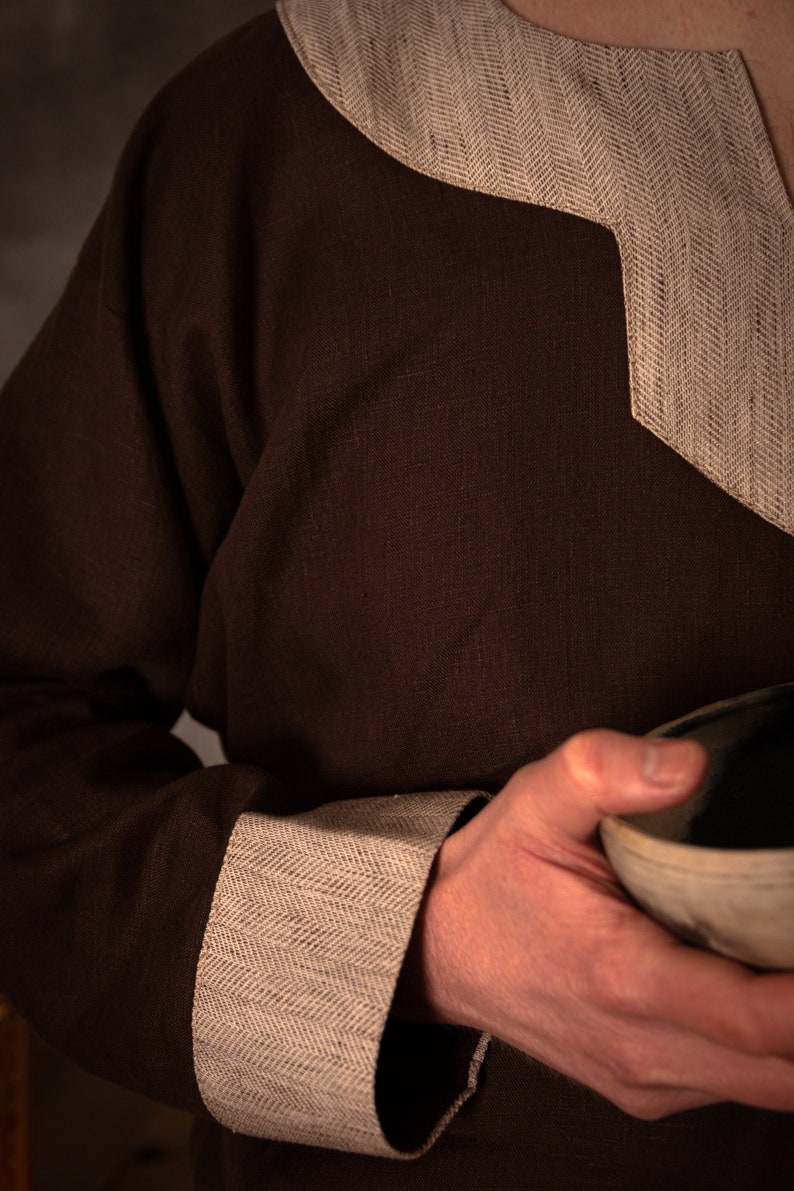 Early Medieval Linen Shirt With Linen Hems for Viking and | Etsy