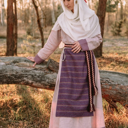 Early Medieval Slavic Costume Slavic Linen Dress Wool - Etsy