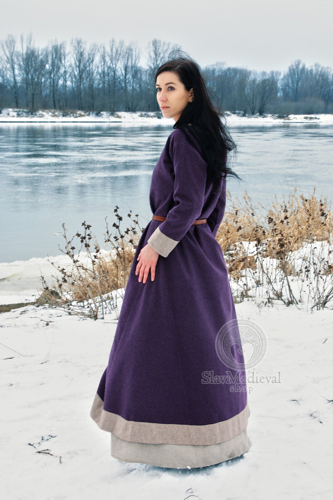 Early Medieval Viking Wool Dress With Hems and Woven Trim Made | Etsy