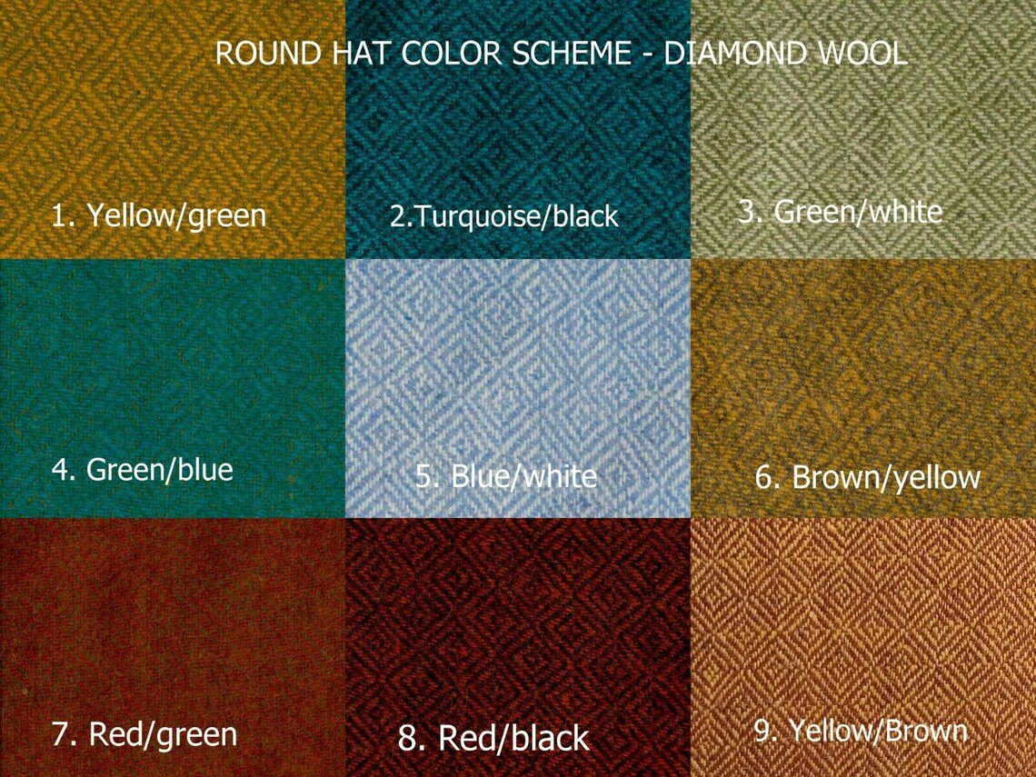 Early Medieval Diamond Wool Round Hat With Red Fox Fur Linen - Etsy