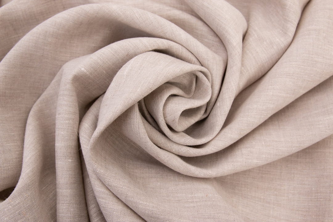 Natural Pure 100% Natural Melange Linen, Flax Natural Melange Fabric ...