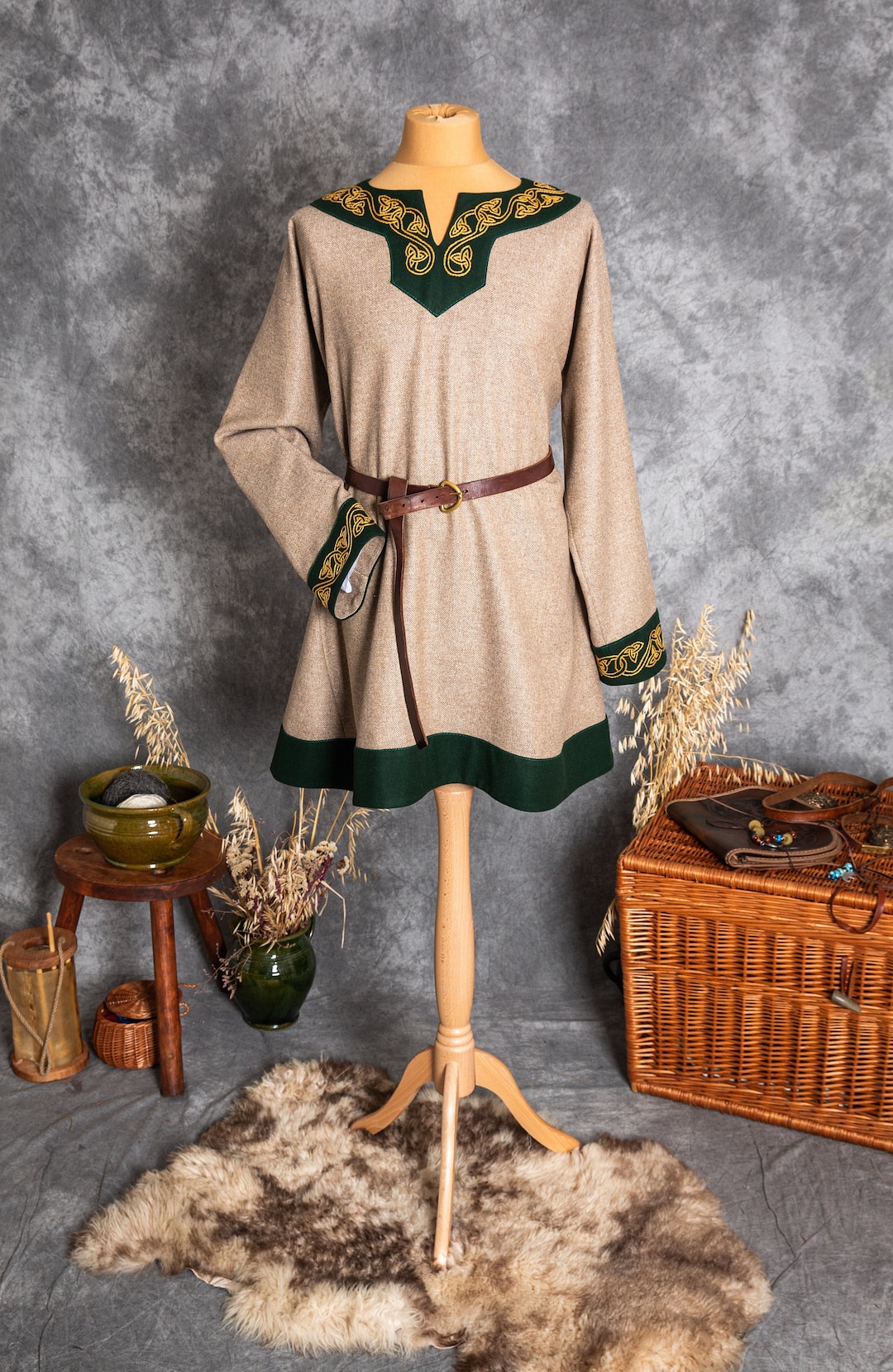 Early Medieval Ceremonial Wool Rich Tunic With Slit Neckline and ...